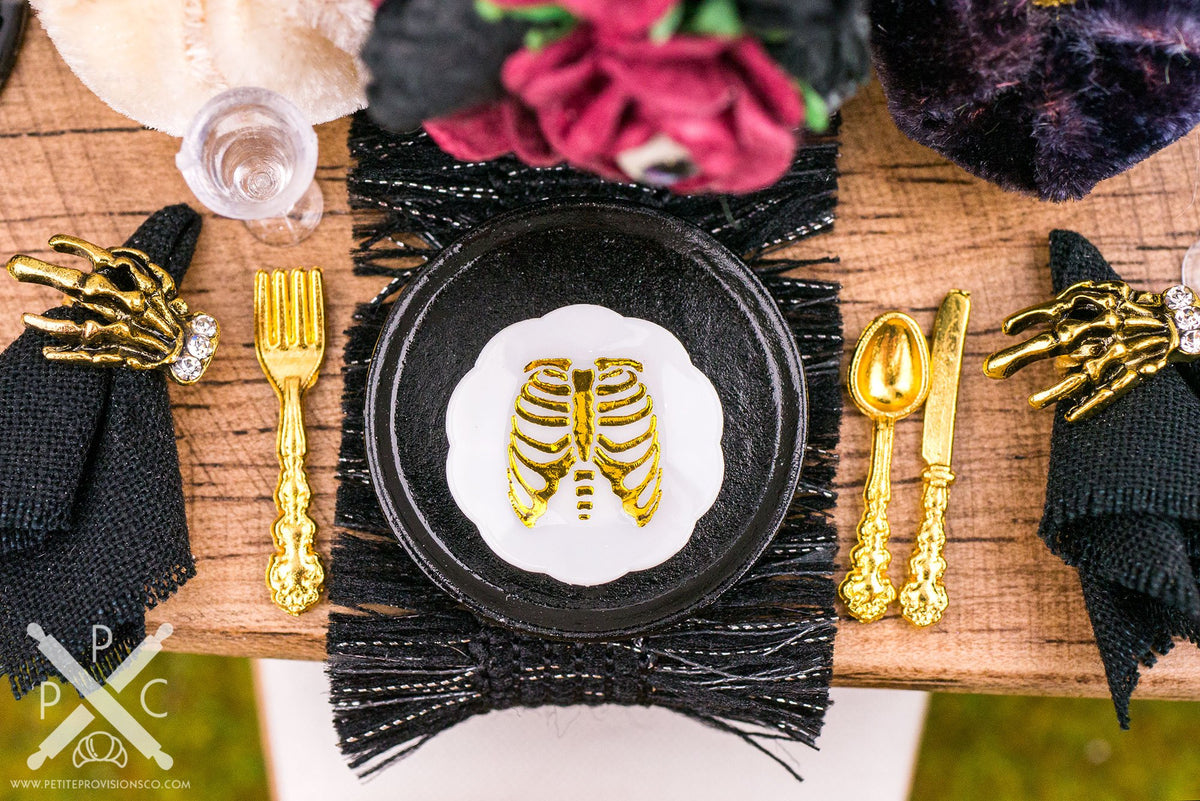 Gold Skeleton Decorative Plates - Small - Set of 4– The Petite ...